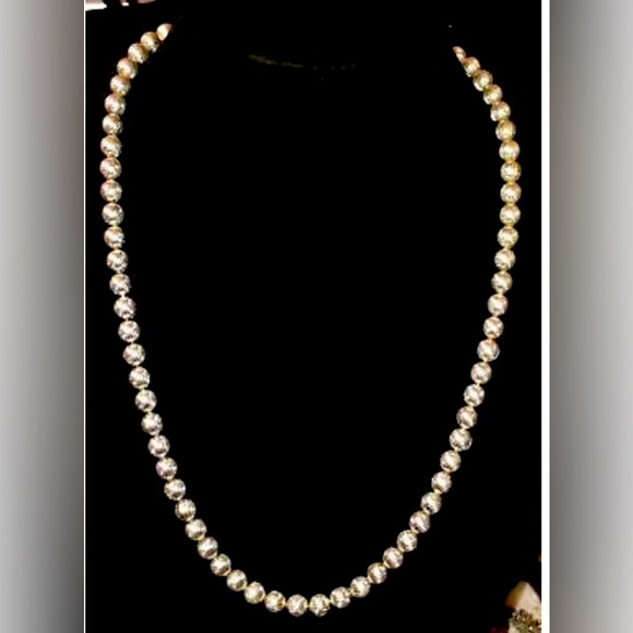 Crown Trifari | Jewelry | Long Silver Cut Steel Bead Necklace Crown ...